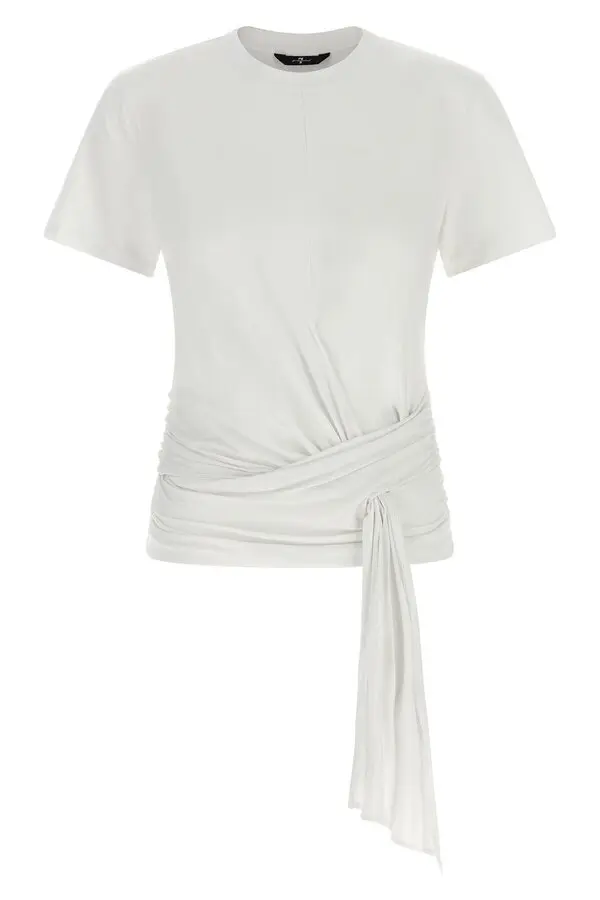 7 For All Mankind Draped Detail T-shirt - White