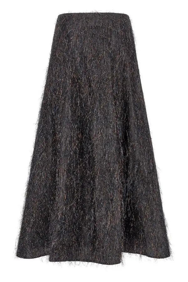 Peserico Skirt With Metallized Fringed Texture