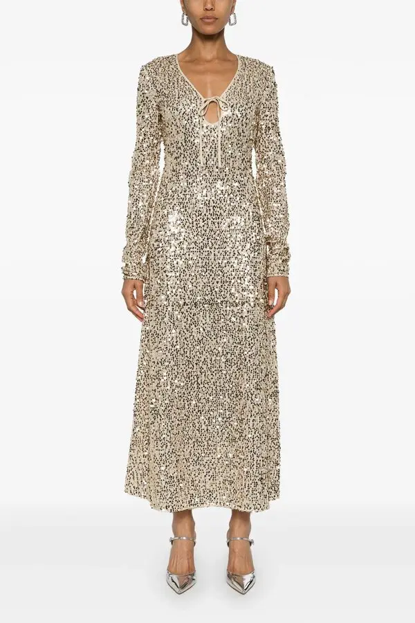 ROTATE BY BIRGER CHRISTENSEN Dress 'net Sequins Midi Ls