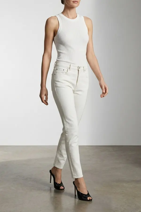 Victoria Beckham Jeans With Embossed Leather Patch