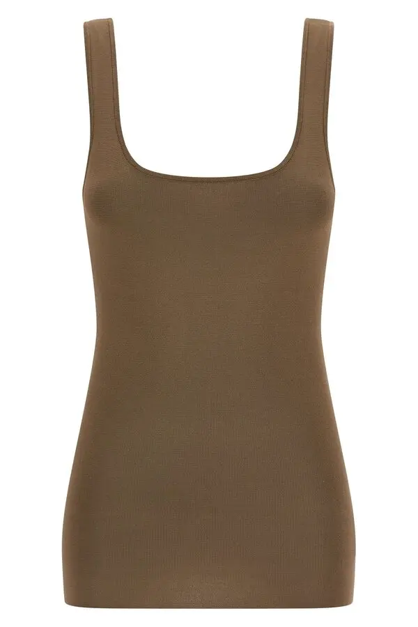 ENTIRE STUDIOS Top With Square Neckline - Brown