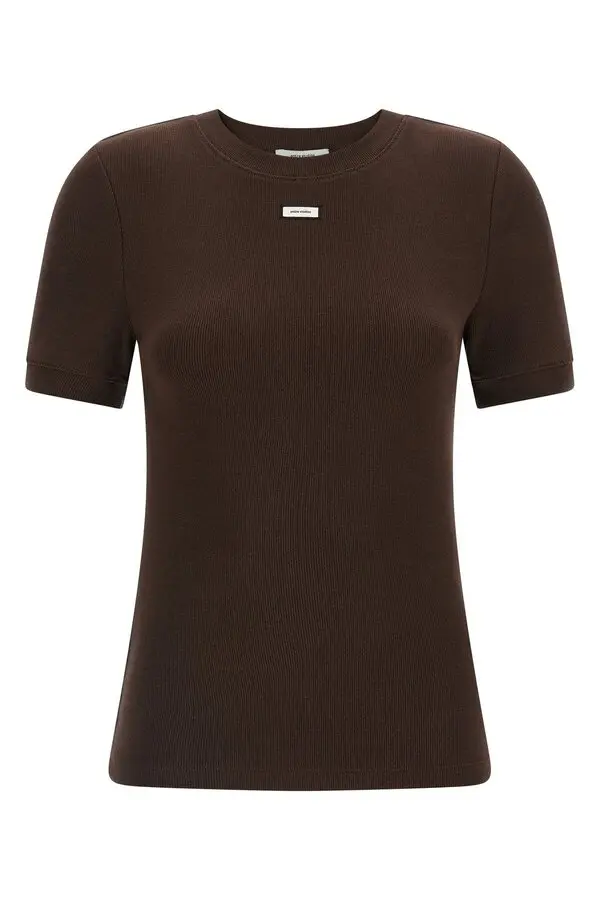 ENTIRE STUDIOS Ribbed T-shirt - Brown
