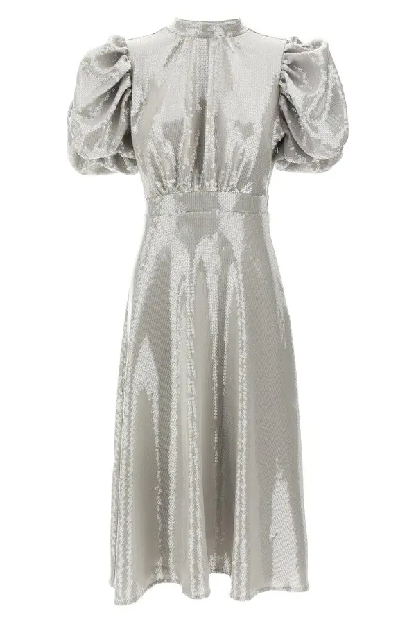 ROTATE BY BIRGER CHRISTENSEN Dress 'sequin Midi Puff Dress - Gray