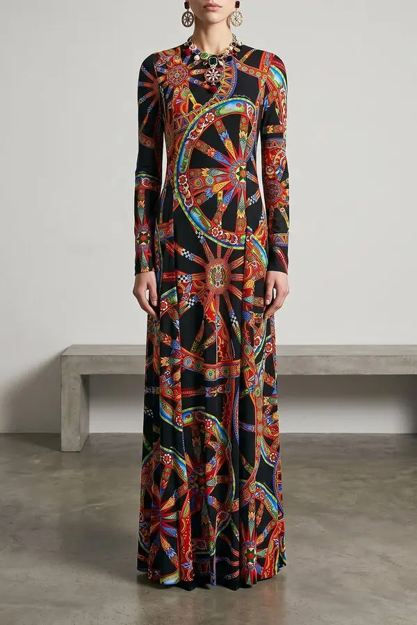 Dolce & Gabbana Carretto Print Maxi Dress