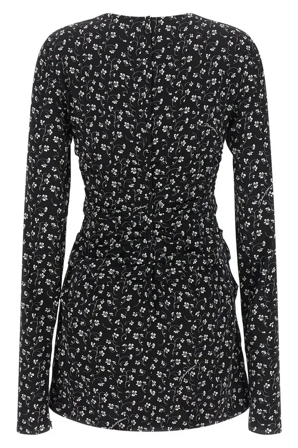 Dolce & Gabbana Floral Print Stretch Silk Mini Dress