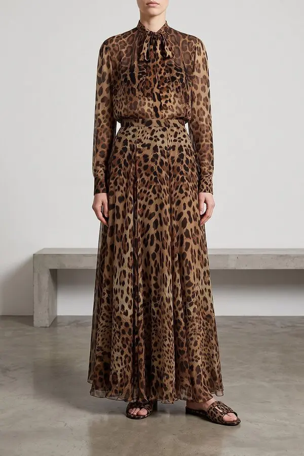 Dolce & Gabbana Silk Chiffon Maxi Skirt