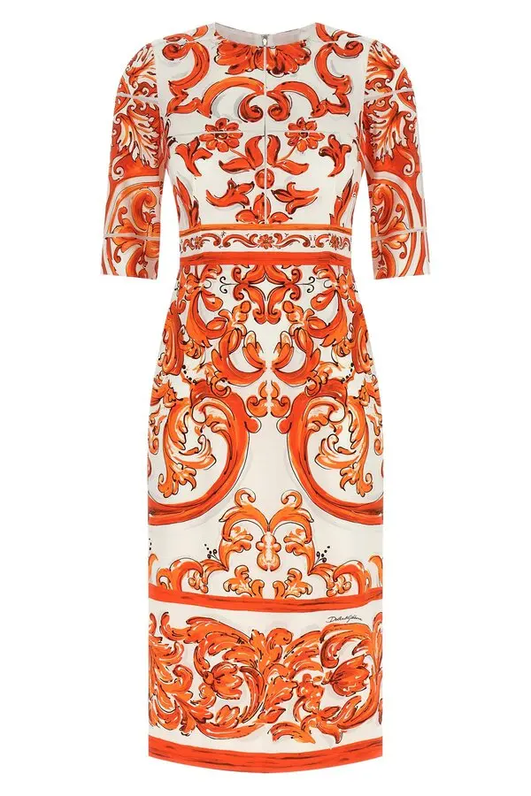Dolce & Gabbana Midi Dress With Maiolica Print