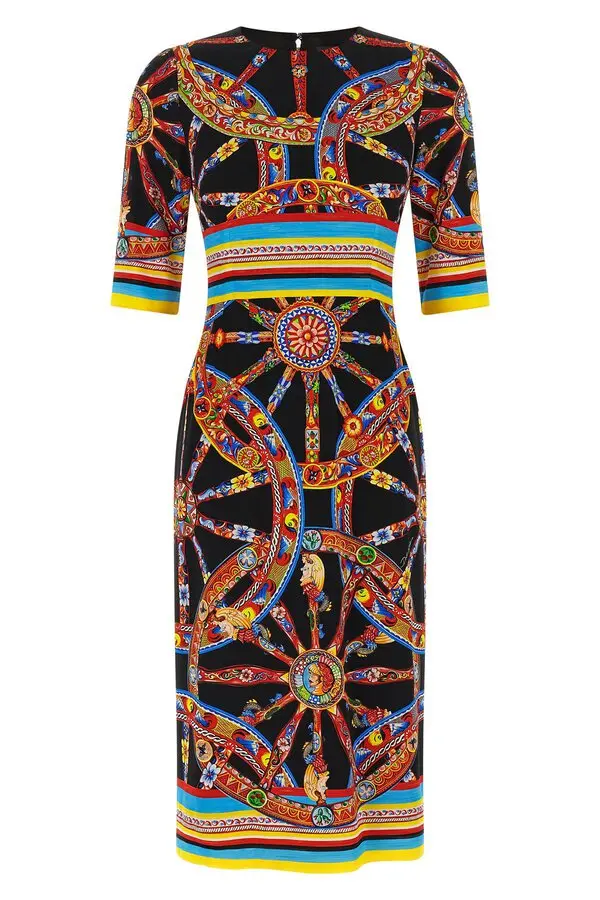 Dolce & Gabbana Carretto Print Midi Dress