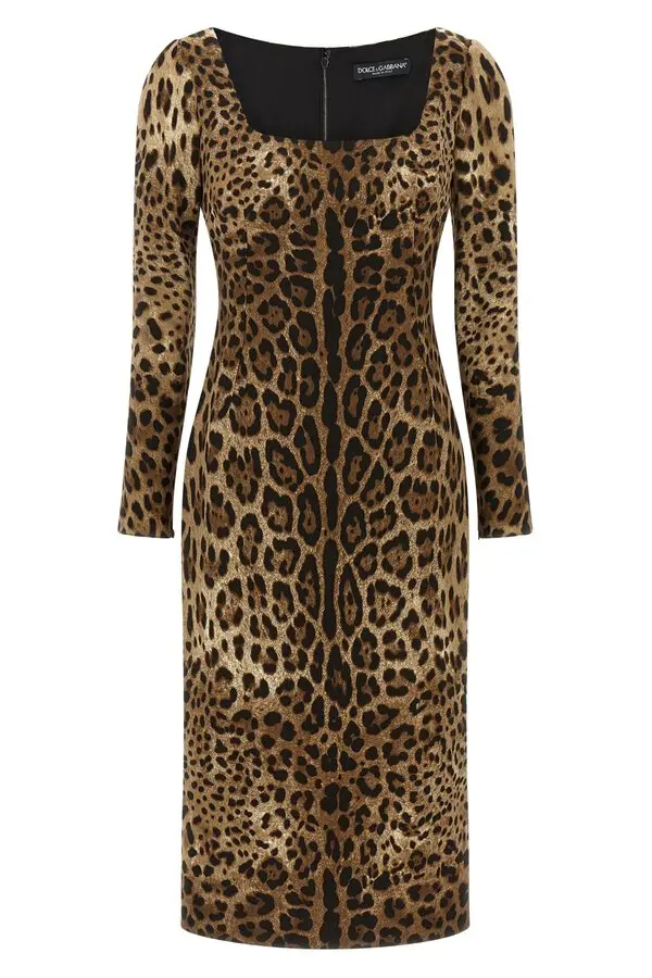 Dolce & Gabbana Midi Dress With Square Neckline