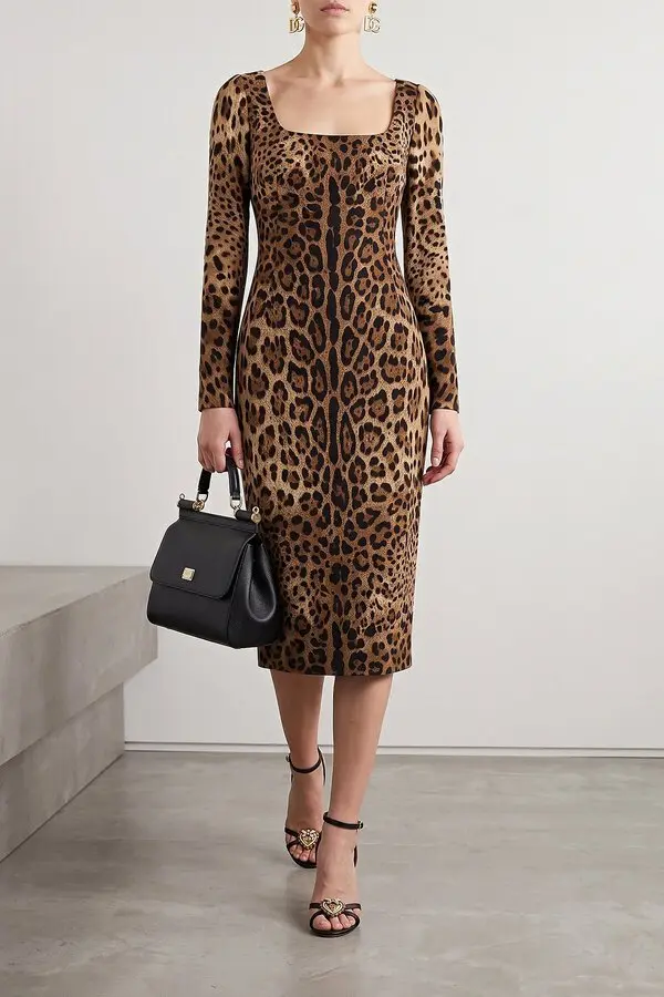 Dolce & Gabbana Midi Dress With Square Neckline
