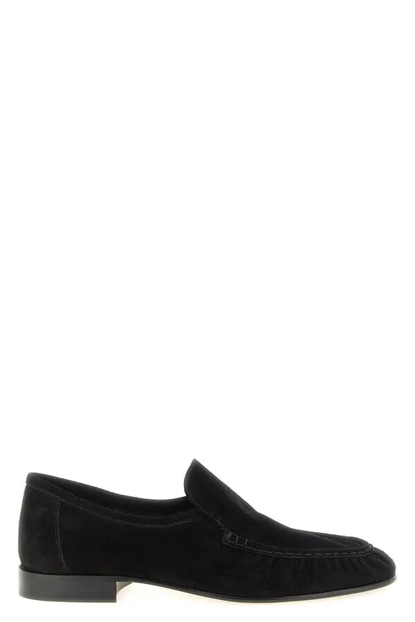 THE ROW Suede Loafer With Ruched Detail