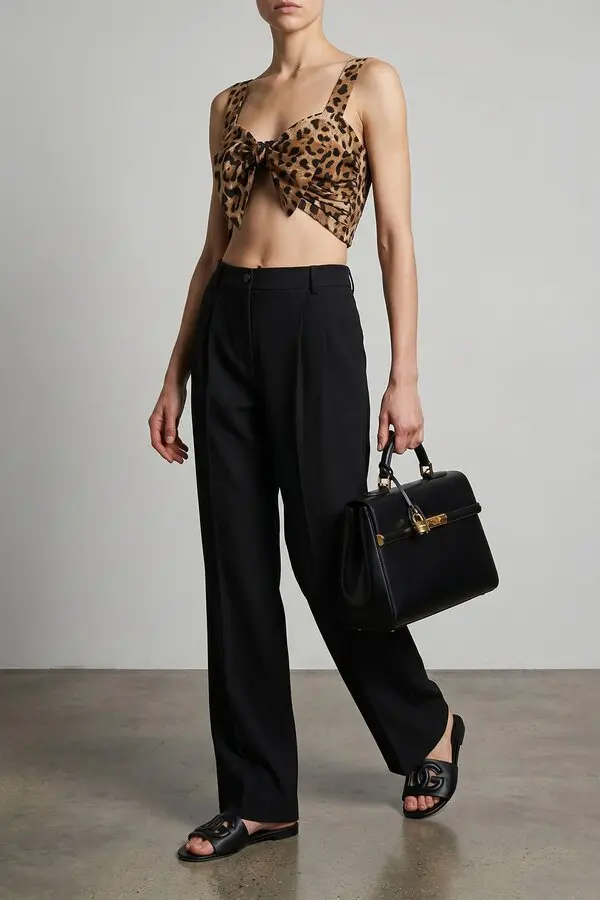 Dolce & Gabbana Crop Top With Front Bow Detail