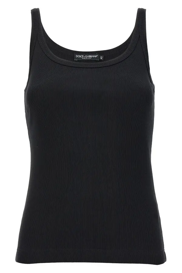 Dolce & Gabbana Tank Top Back Logo Detail - Black