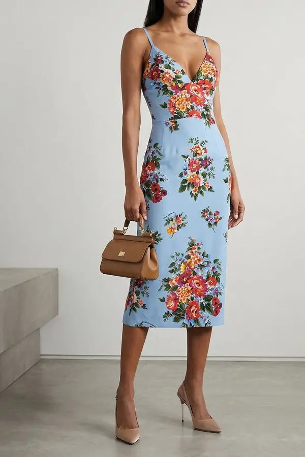 Dolce & Gabbana Midi Dress With Thin Straps