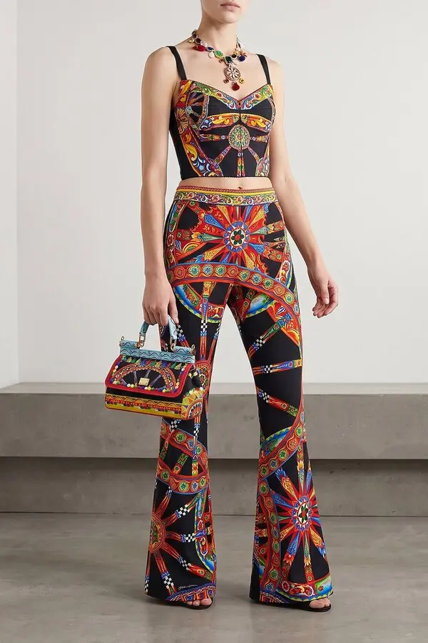 Dolce & Gabbana Carretto Print Bustier Top