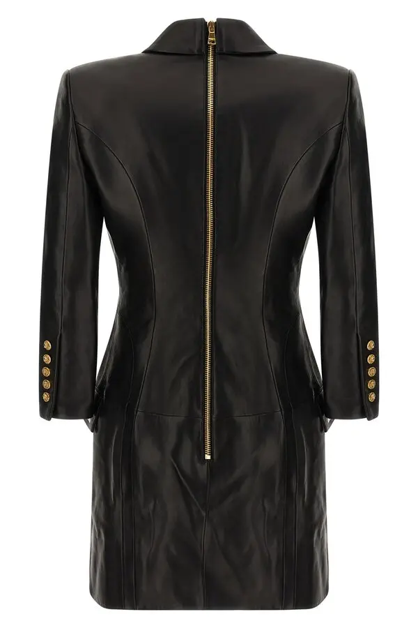 Balmain Dress '6 Btns Batwing Tailored Lambskin Dress