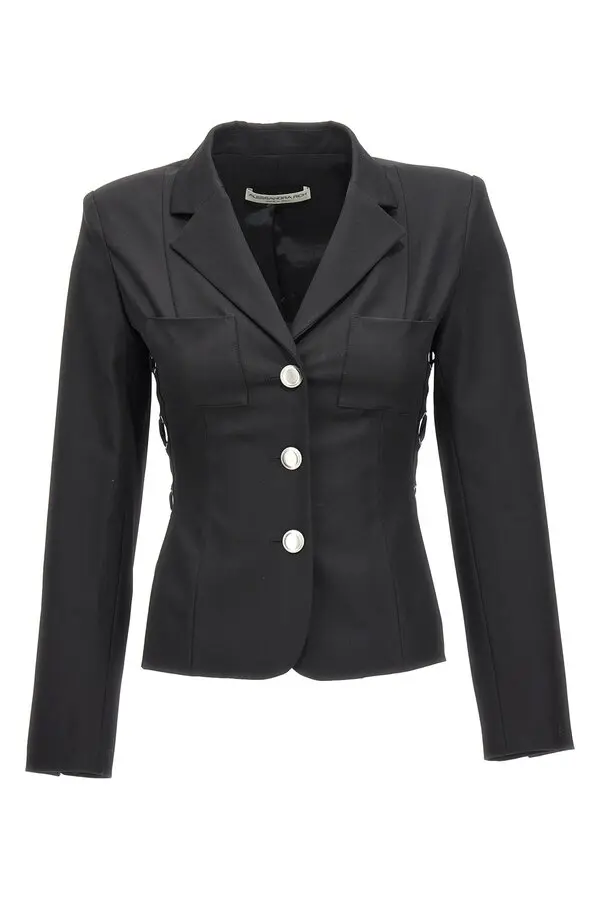 Alessandra Rich Single-breasted Lace-up' Blazer
