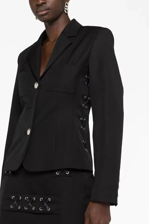 Alessandra Rich Single-breasted Lace-up' Blazer