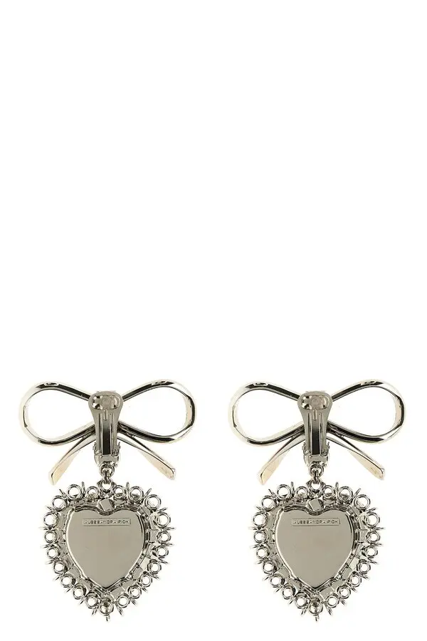 Alessandra Rich Metal Bow' Earrings - Silver