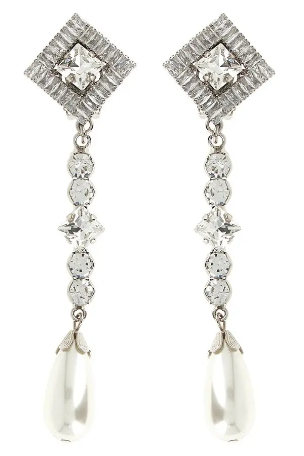 Alessandra Rich Dangling Crystal Earrings