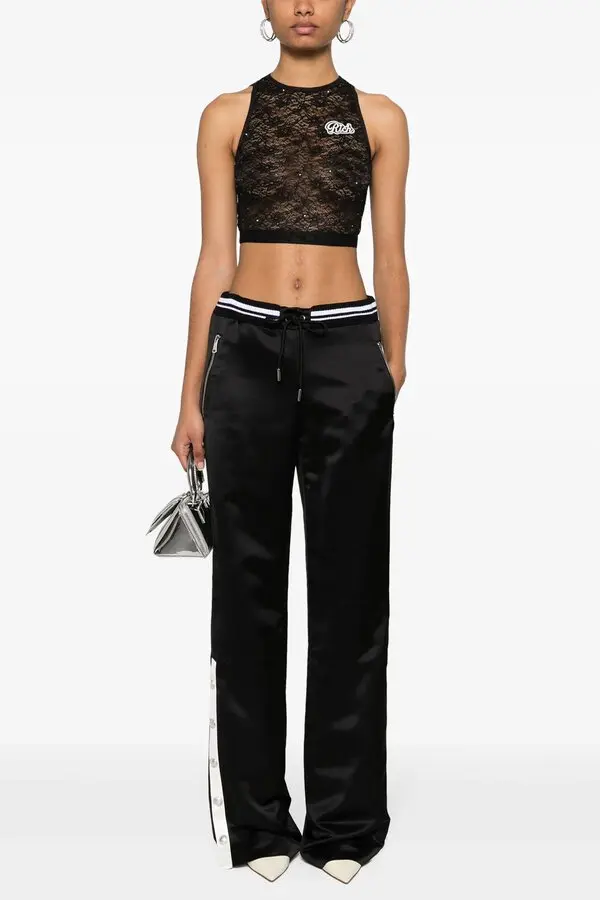 Alessandra Rich Top Crop 'stretch Lace