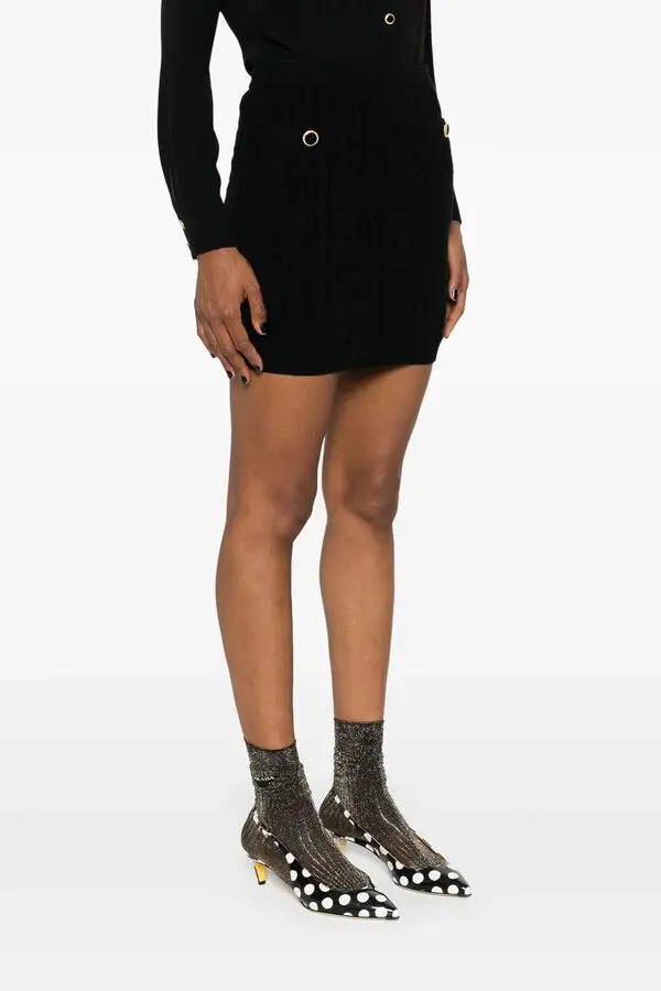 Alessandra Rich Jewel Button' Mini Skirt