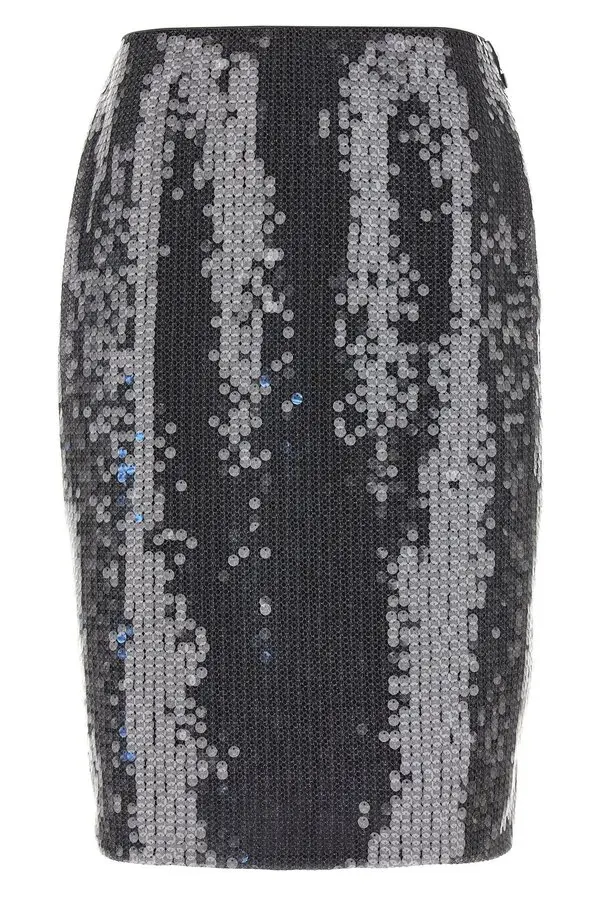 ROTATE BY BIRGER CHRISTENSEN Net Sequin Midi' Skirt - Gray