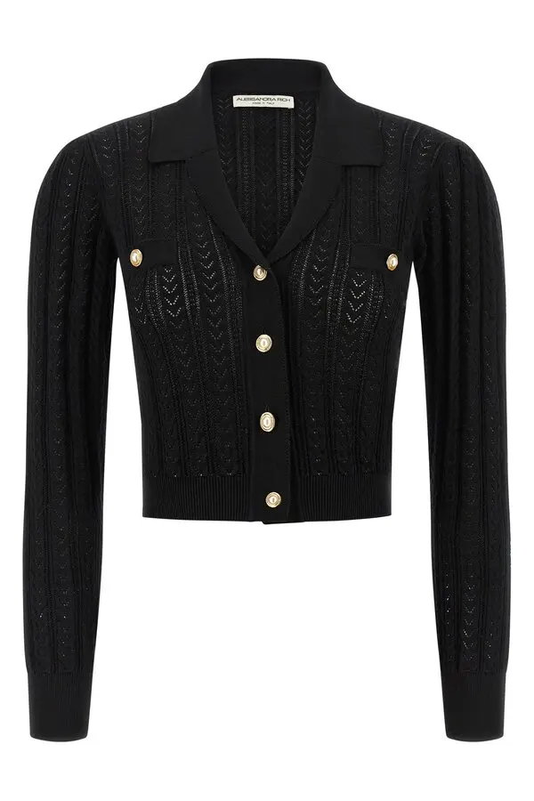 Alessandra Rich Cardigan 'lace Knit - Black