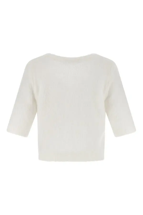 Alessandra Rich Sweater 'carded Mohair Knit Jumper With Embroidery