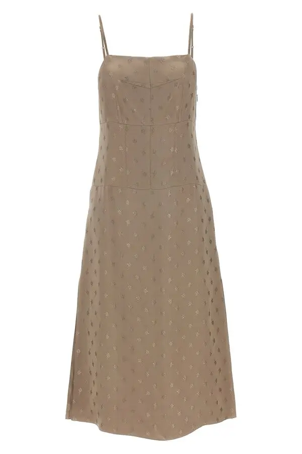 Fendi Flower Satin J' Dress - Gray