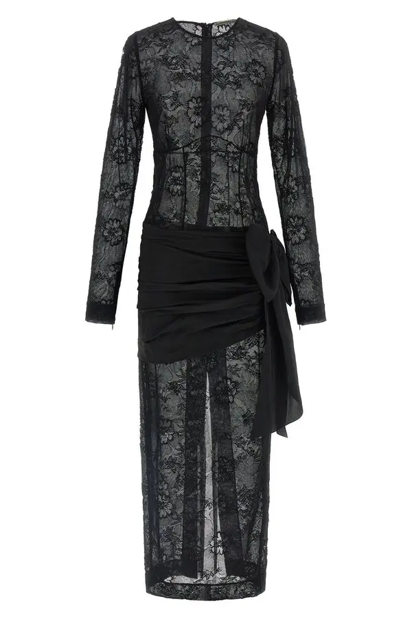 Alessandra Rich Lace Bustier Dress - Black