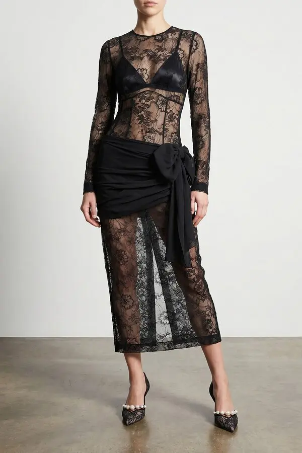 Alessandra Rich Lace Bustier Dress
