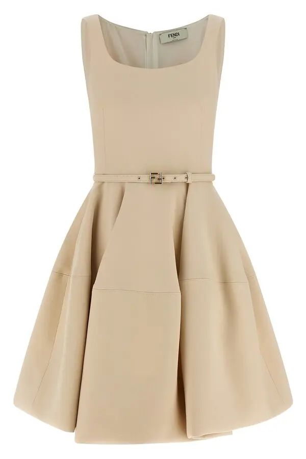 Fendi Flared Dress With Ff Belt
