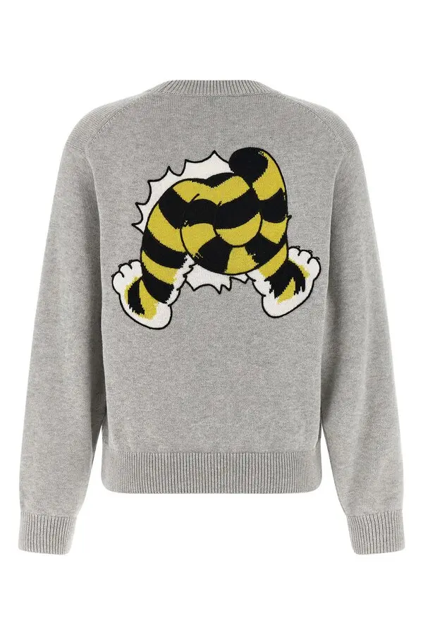 Kenzo Wild Tiger Grey Wool Blend Sweater