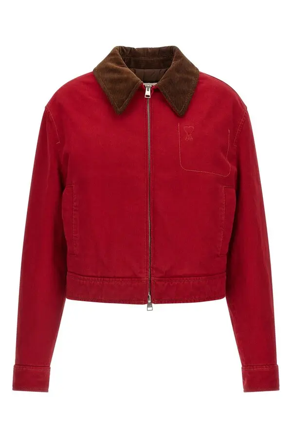 AMI Paris De Coeur' Jacket - Red