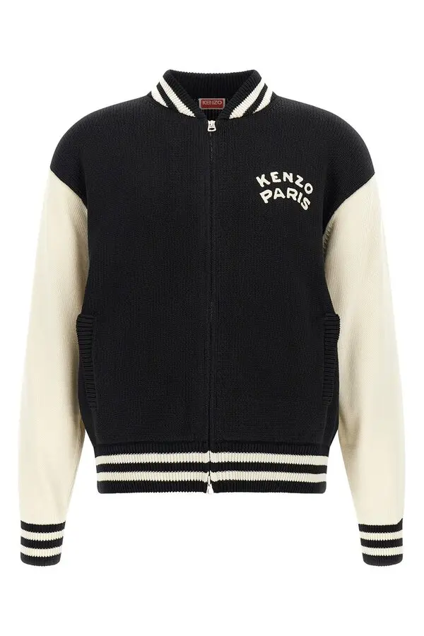 Kenzo Zip-up Cardigan With Boke Flower Embroidery