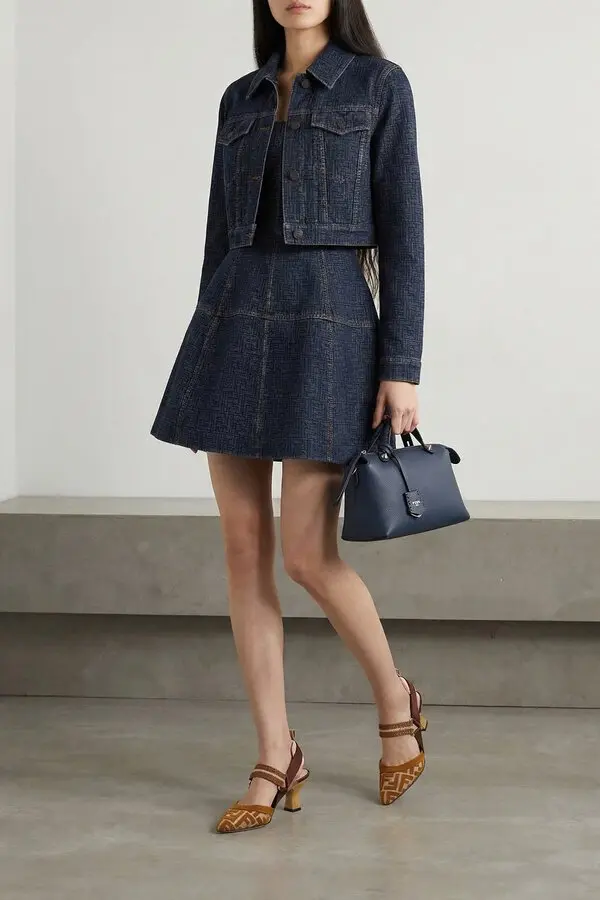 Fendi Denim Jacket With Ff Pattern