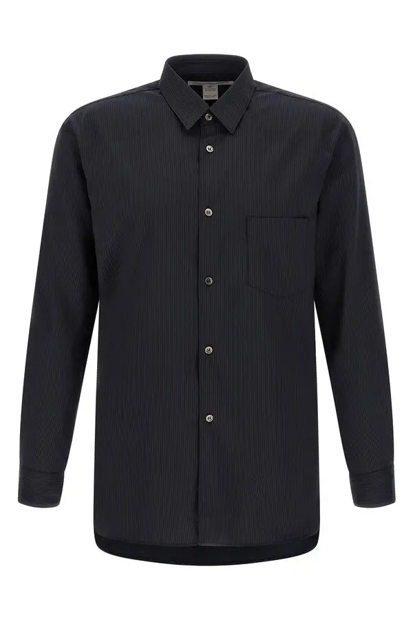 Comme Des Garçons Pinstriped Shirt - Blue