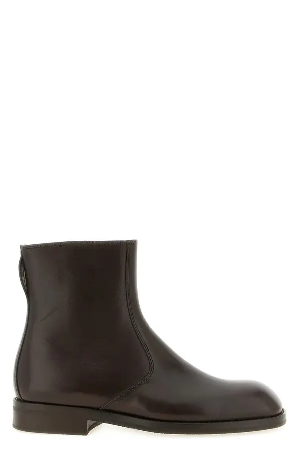 LEMAIRE Leather Ankle Boots With Side Zip