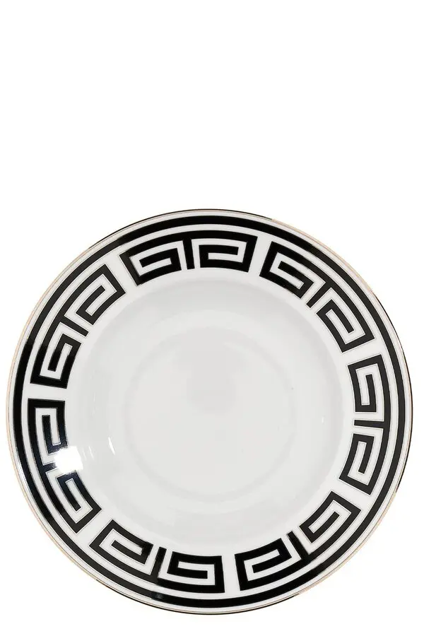 GINORI 1735 Soup Plate 'labirinto Nero 24.5 Cm