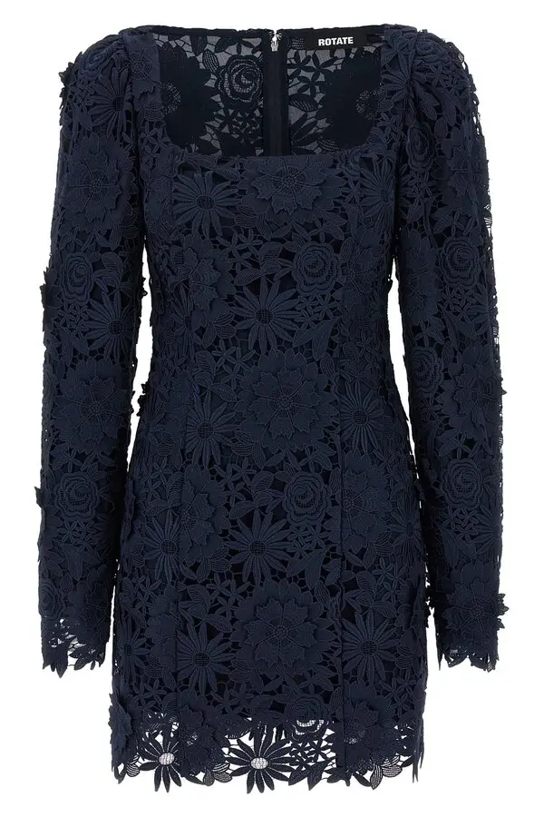 ROTATE BY BIRGER CHRISTENSEN 3d Lace Ls Mini Dress' Dress - Blue