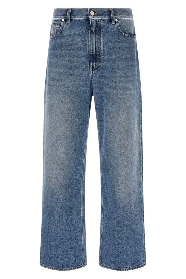 Fendi Jeans With 'ff' Selleria Patch - Light Blue