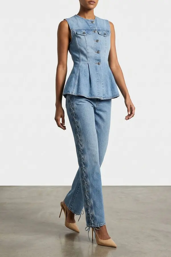 ROTATE BY BIRGER CHRISTENSEN Top 'flared Denim