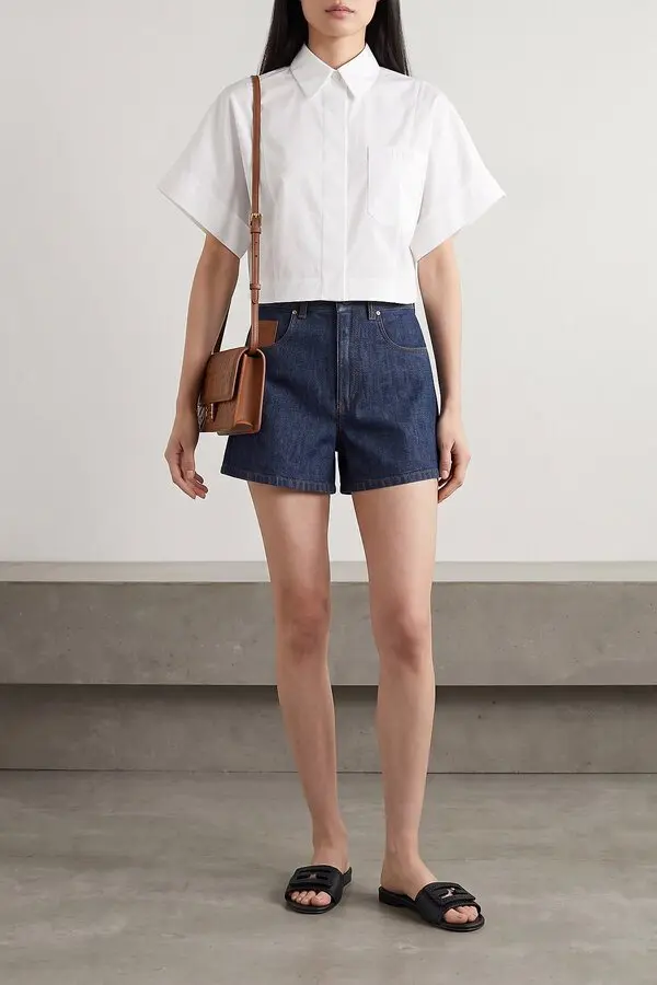 Fendi Chambray Denim Shorts