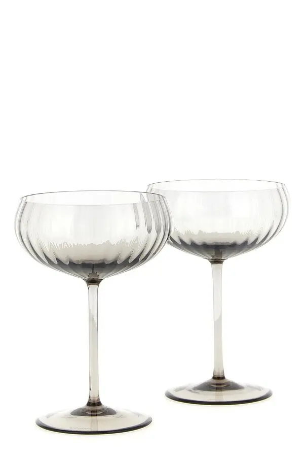 VENINI Bollicine Coupes Ribbed Glass Texture