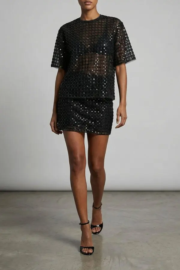 ROTATE BY BIRGER CHRISTENSEN Top 'beaded Oversize