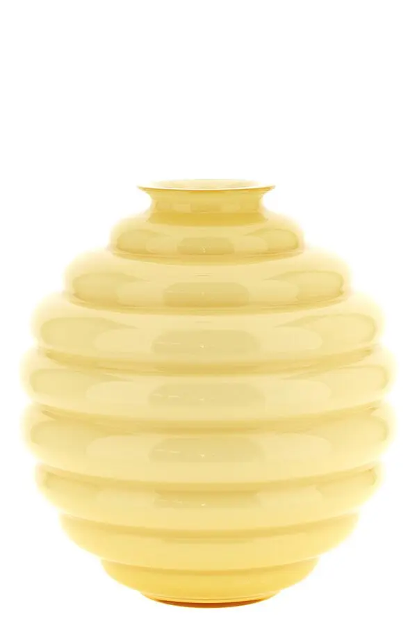 VENINI Medium 'deco' Vase, Butter-hued