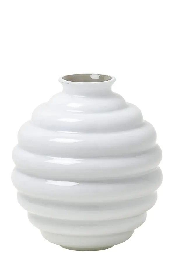 VENINI Decò Lattimo Glass Vase
