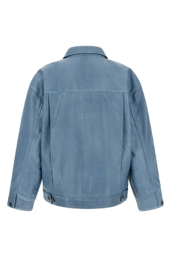 FOUND Trucker Pleats' Leather Jacket