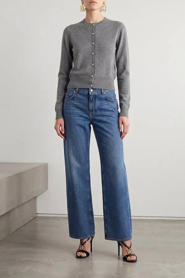Dolce & Gabbana Denim Jeans With Logo Plaque